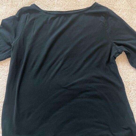 Merona | Tops | Merona Black Boat Neck 34 Sleeve Tshirt Top Blouse Size ...